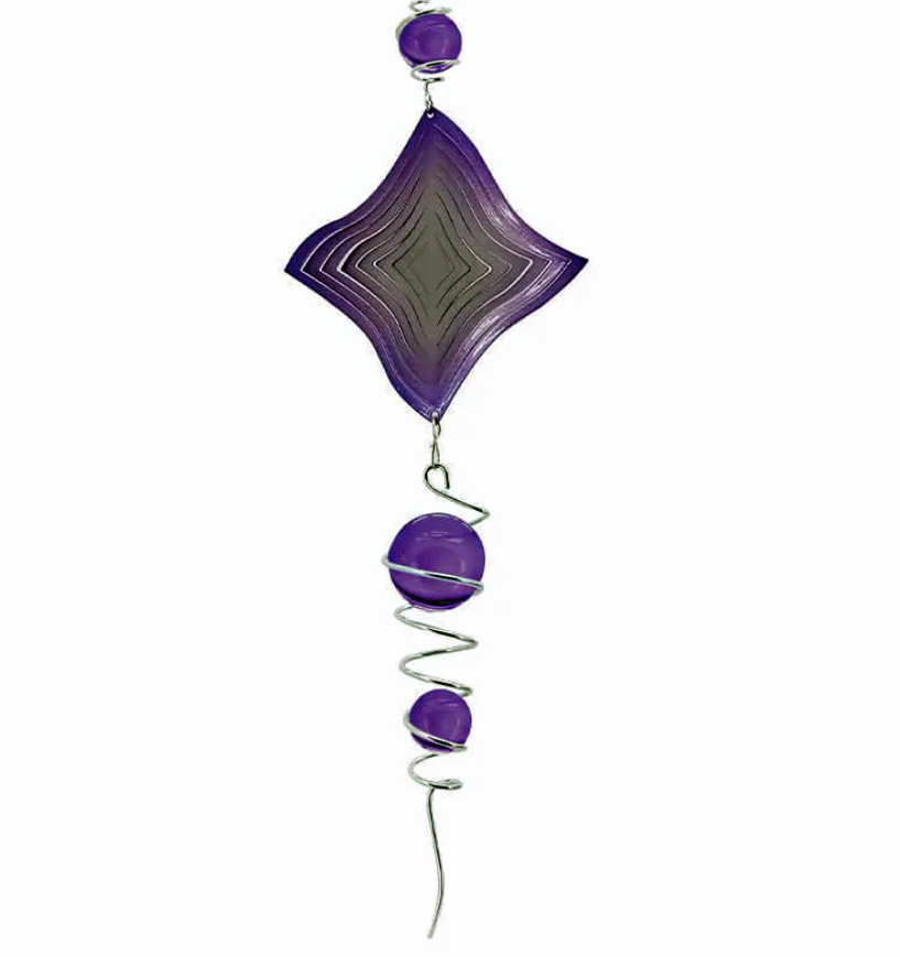 Spiral combo diamond windspinner with purple tail – Flagseller