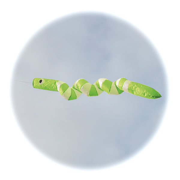 Snake Spinner windsock - FLOURO GREEN / WHITE line laundry by Spirit o ...