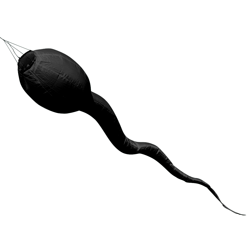 Sperm Tadpole windsock 2.4m black – Flagseller